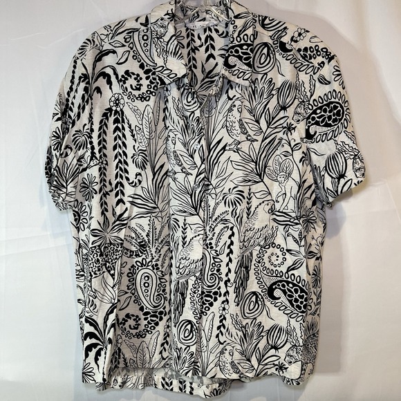 Jane & Delancy | Tops | Womens Large Jane Delancey Button Black White ...